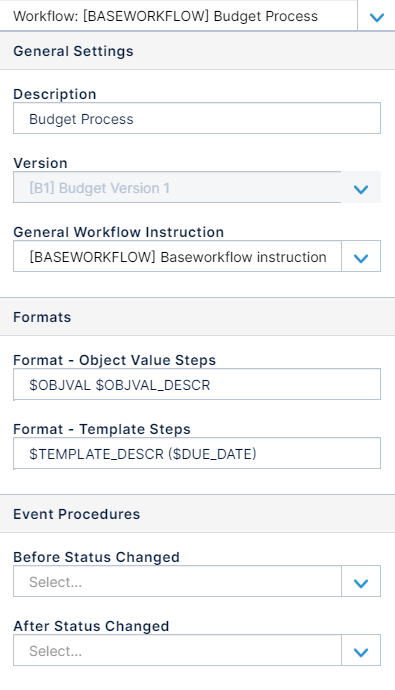 Workflow Settings – Bizview v25